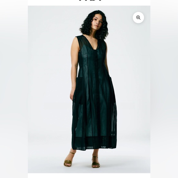 Tibi | Dresses | Tibi Black Sheer Midi Dress | Poshmark